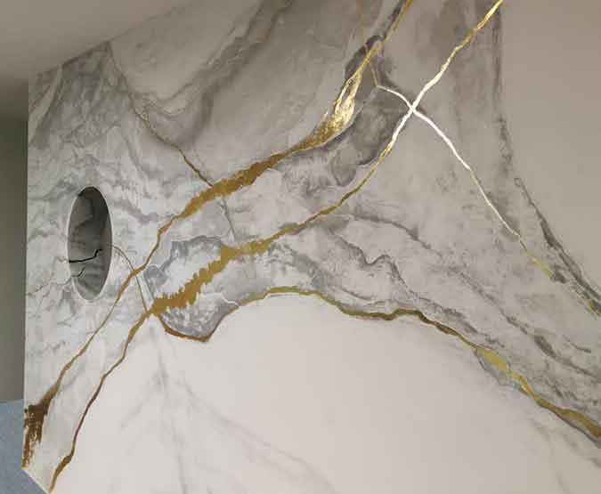 Transfer foils for the wall with gold effect - Stucco naturale